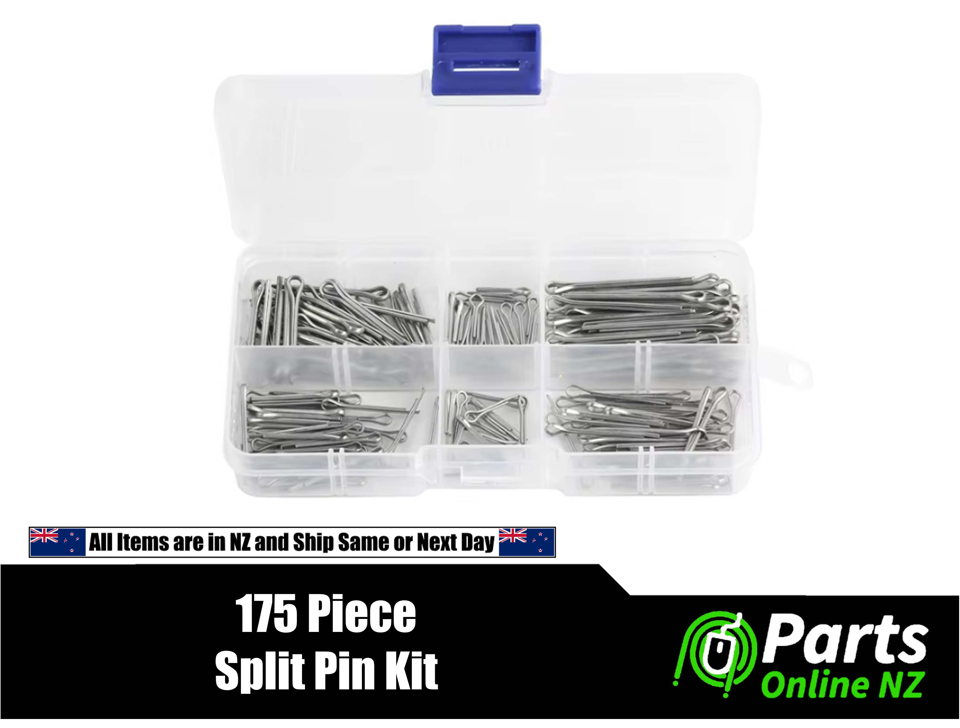 175pcs Zinc-Plated Split Cotter Pins Kit – 6 Sizes – Parts Online NZ