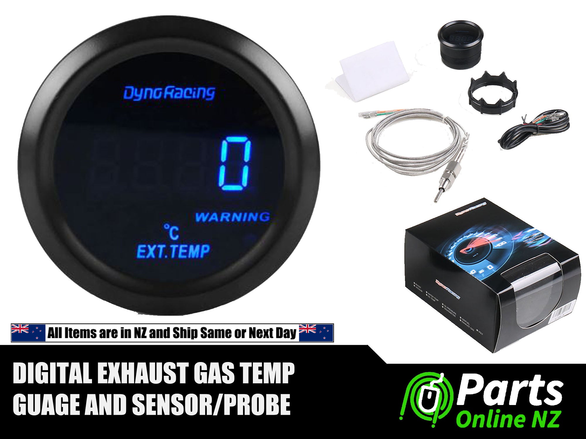 Digital EGT Exhaust Gas Temperature Gauge and Sensor Kit 52MM 2 ...
